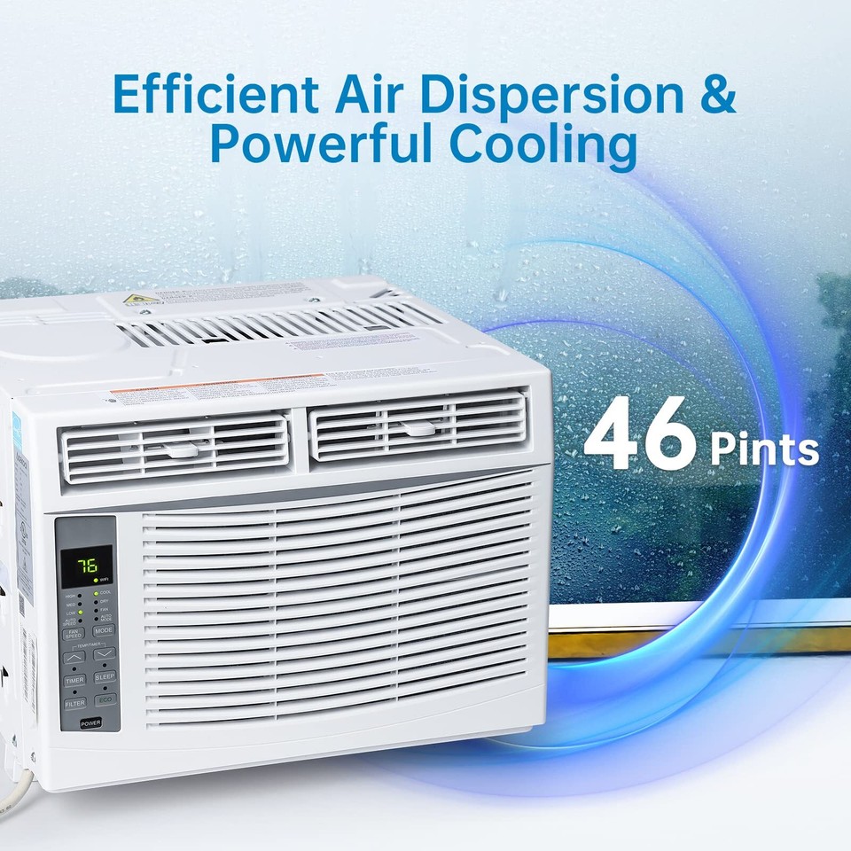 Air Conditioners Window Unit, 6000/8000/10000 BTU Smart Window AC Unit ...