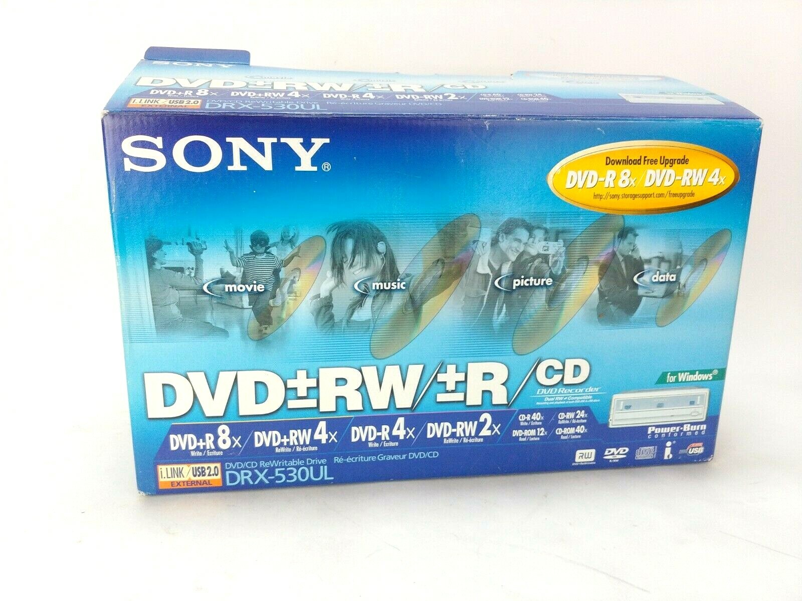 Sony DRX-530UL dvd rw r dvd cd rewritable drive in box VTG computer ...