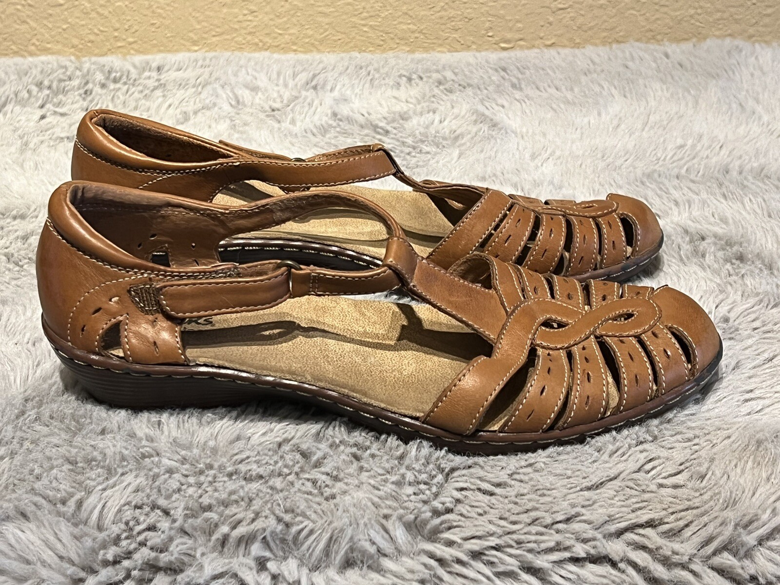 Clarks Bendables "Wendy River" Leather Cushioned Clos… - Gem