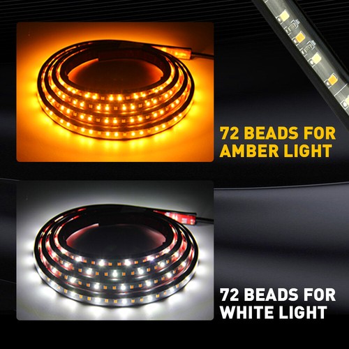 DRL Turn Signal Reverse Light Amber Flowing & White Running Board LED ...