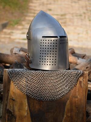 Knight Costume Bascinet Medieval French Knight Helmet Combat SCA Battle ...