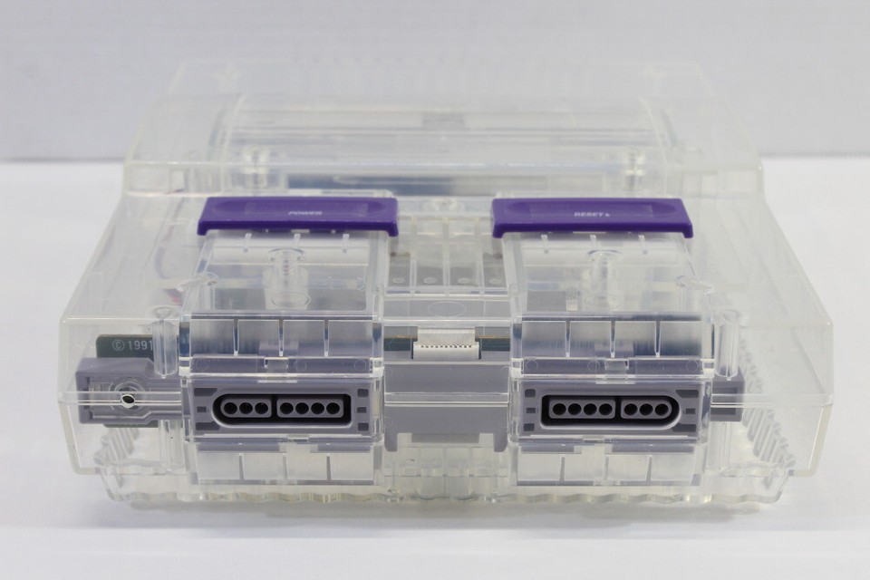 Super Nintendo Transparent Crystal Clear Console SNES SFC Converted AC ...