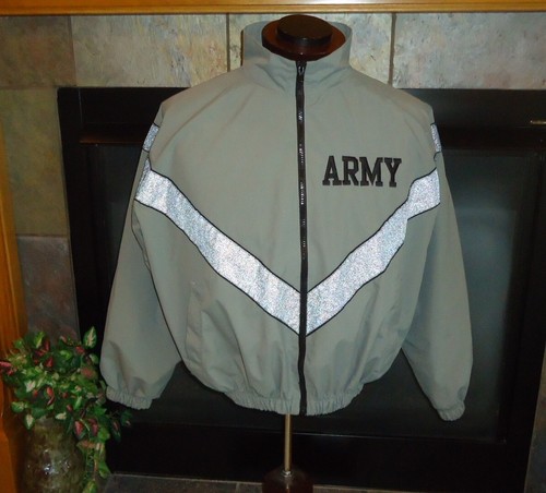 VINTAGE ARMY PHYSICAL FITNESS UNIFORM GRAY NYLON ZIP … - Gem