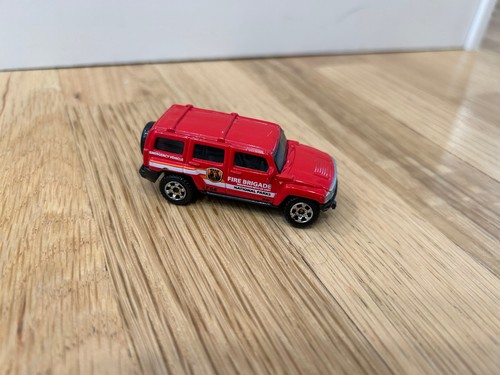 2004 Matchbox Hummer H3 Fire Brigade Red 1:64 Diecast Emergency SUV ...