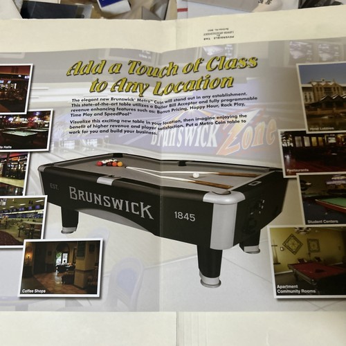 Nos Original Brunswick Metro Coin Pool Table Valley Billiards arcade ...
