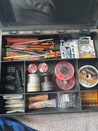 Fishing Tackle Joblot Hooks Line Box weights floats maxima middy | eBay UK