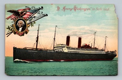 Postcard SS George Washington Ship Steamer Ocean Liner | eBay