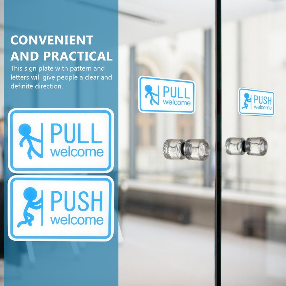 2 Pcs Pull Sign for Glass Door Push Signs Doors Occupied Bathroom | eBay UK