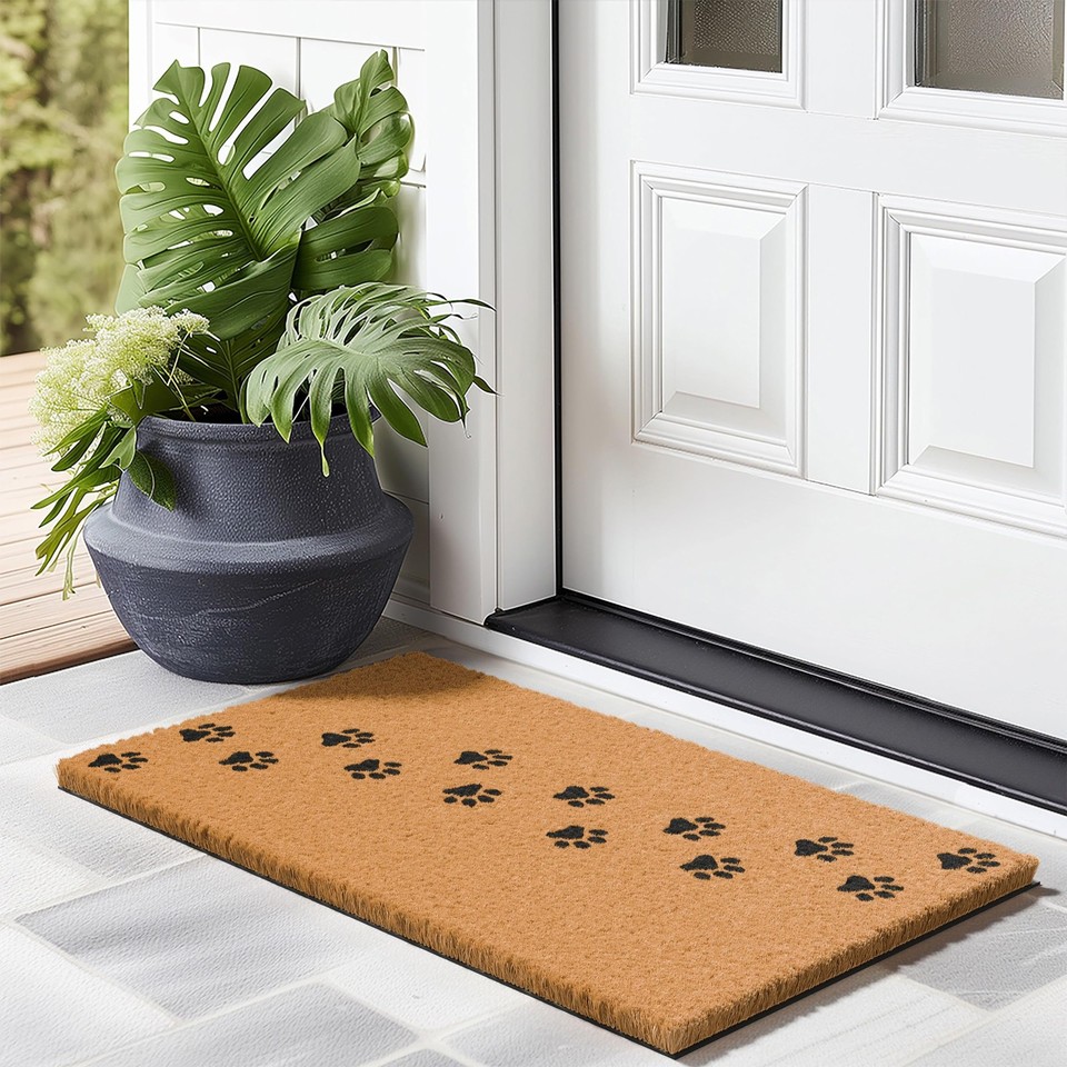 Natural Coco Coir Heavy Duty Backing Doormat - Large Cute Non-Slip ...