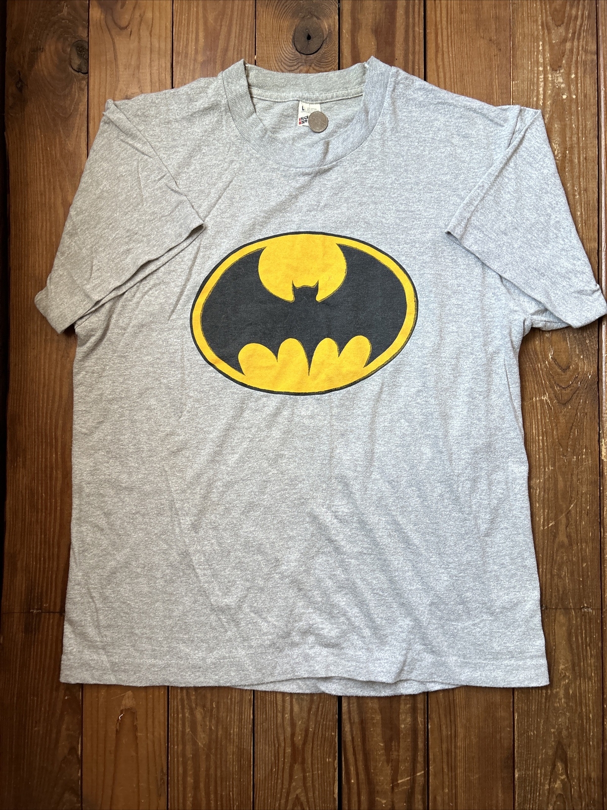 Vintage 80s Batman Logo Grey Single Stitch Screen Sta… - Gem