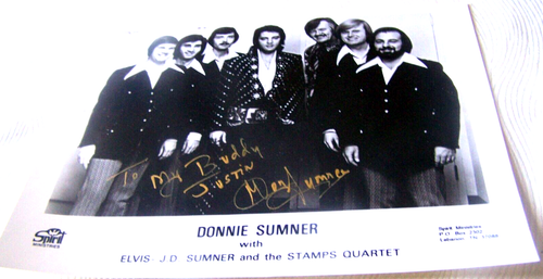 Elvis Center Black/White 8x10 Hand Out Signed J.D. Sumner And Stamps ...