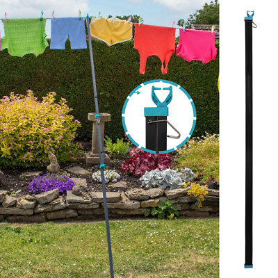 Galvanized 2.5m Washing Line Post Pole Heavy Duty Extendable Clothes ...