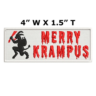 Christmas Patch MERRY KRAMPUS Embroidered Iron-on Applique Horror Myth ...