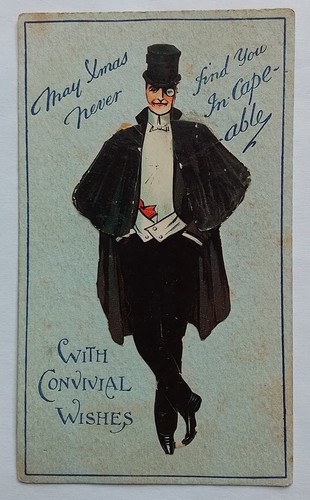 Vintage Postcard Christmas Convivial Wishes, Victorian, Cape, used ...