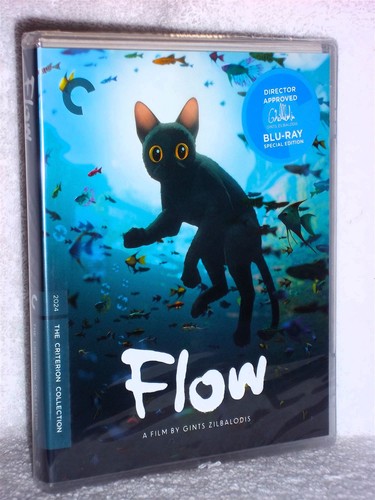 Flow (4K/Blu-ray, 2025, 3-Disc, CRITERION) NEW oscar winning animated ...
