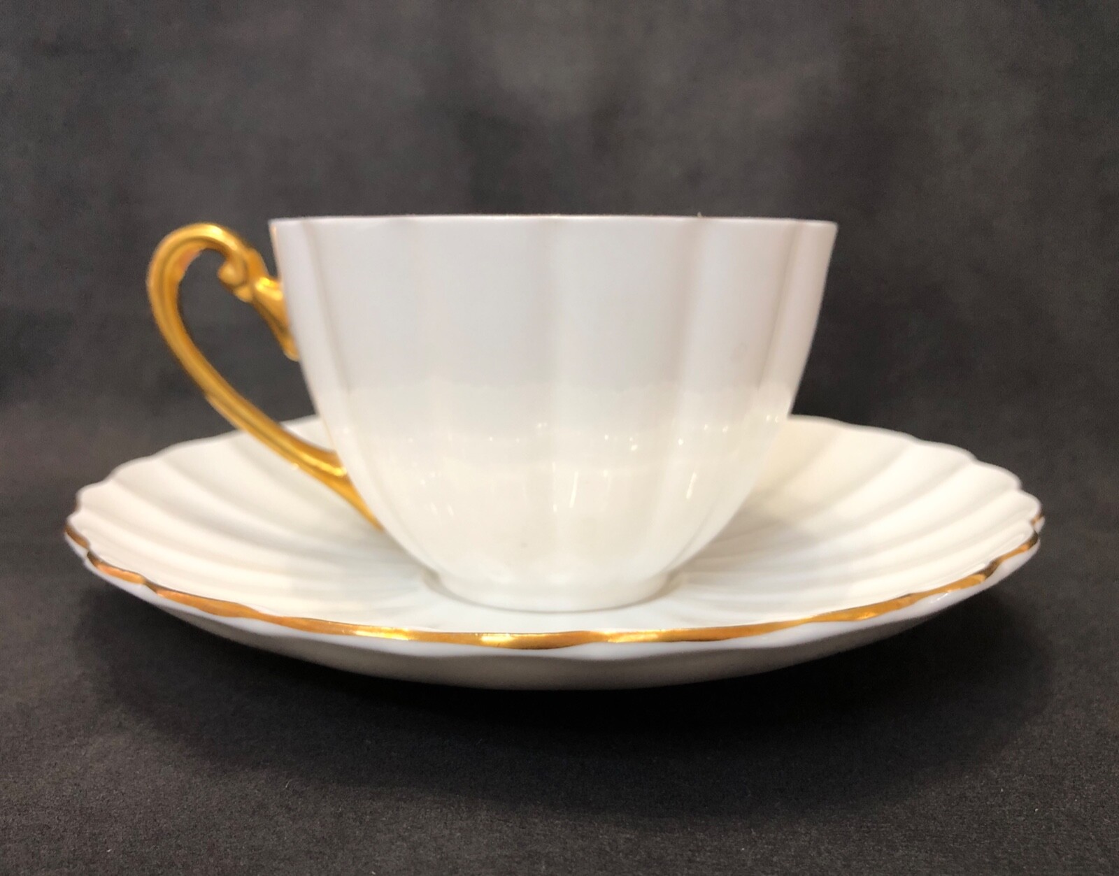 Shelley White with Gold Trim Ludlow Shape 8" Plate, Cup & Saucer ...