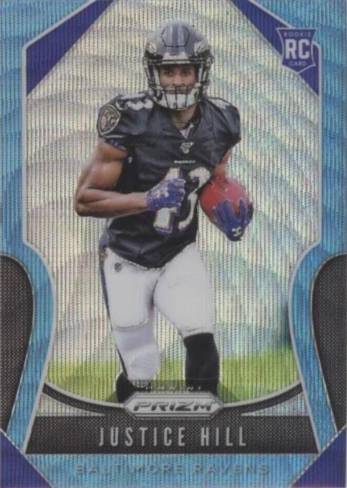2019 Panini Prizm - Rookies Justice Hill #328 Blue Wave Prizm /199 (RC ...