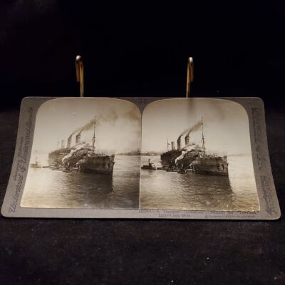 Stereoscope Stereoview Card Real Photo Ww1 U.S. Transport Leviathan ...