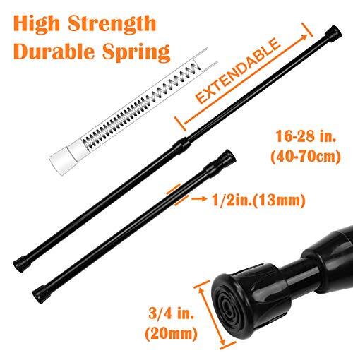 2 Pack Small Spring Tension Curtain Rod For Window Cupboard Closet ...