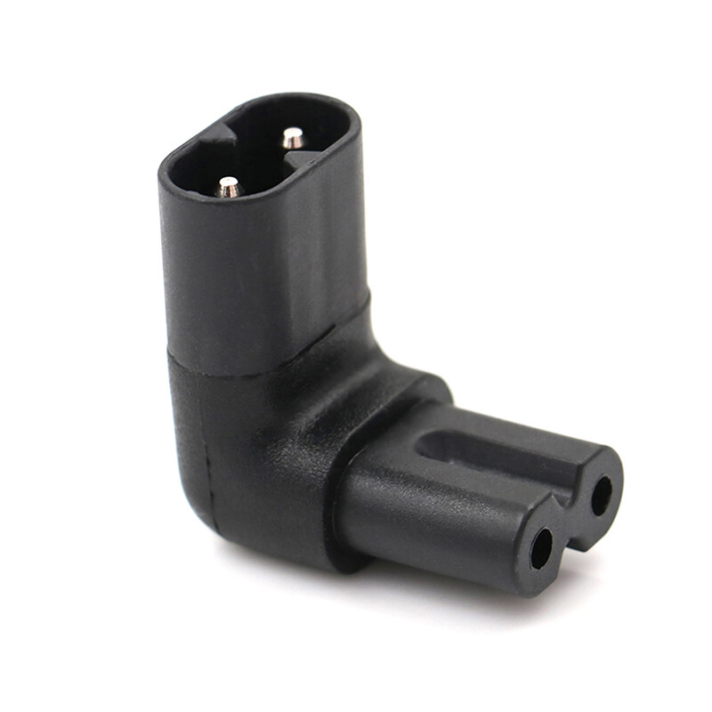 1Pc IEC 320 C7-C8 90 degree up down angled right angle AC power adapter ...