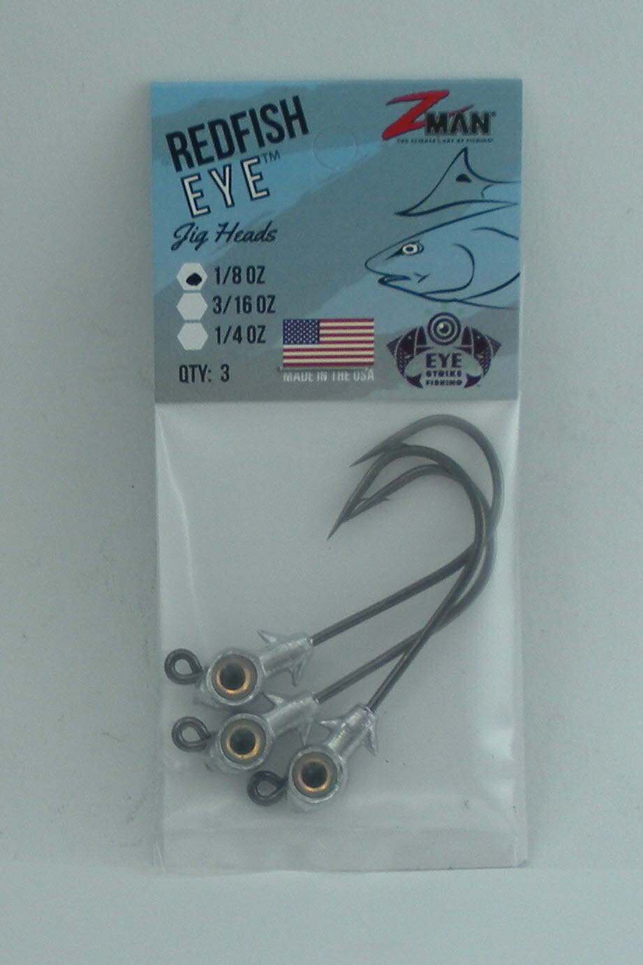 Zman REJH18-02PK3 Redfish Eye Jigheadz 1/8 oz 4/0 Hook Color Pearl ...