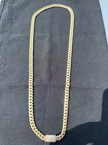 14k solid gold cuban link chain necklace 26.5” 131g | eBay