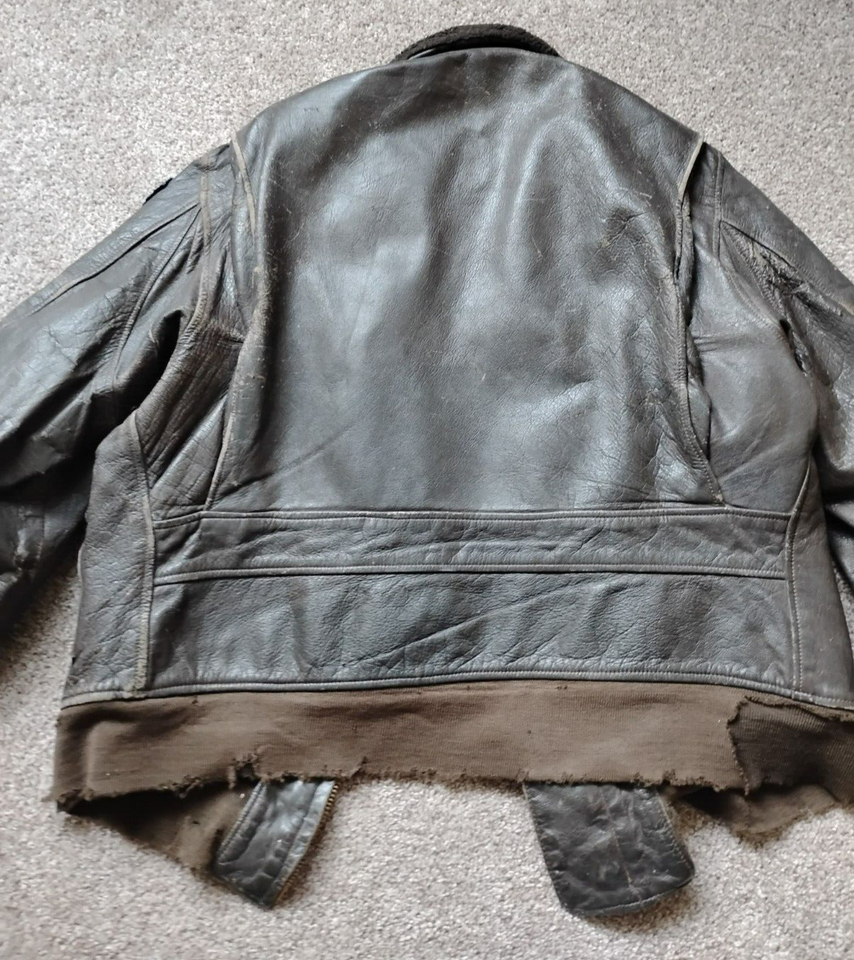 WWII Leather G-1 USN Jacket USCG Loran Station Attu Island LORSTA Casco ...