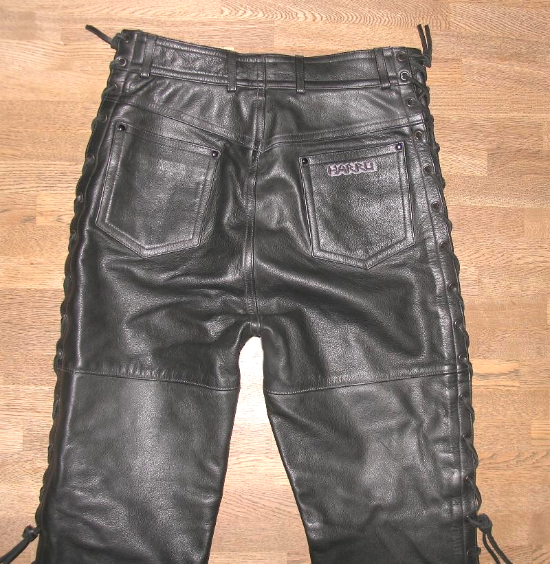 - HARRO - Herren- Schnür- LEDERJEANS Biker - Lederhose schwarz ca. W30 ...