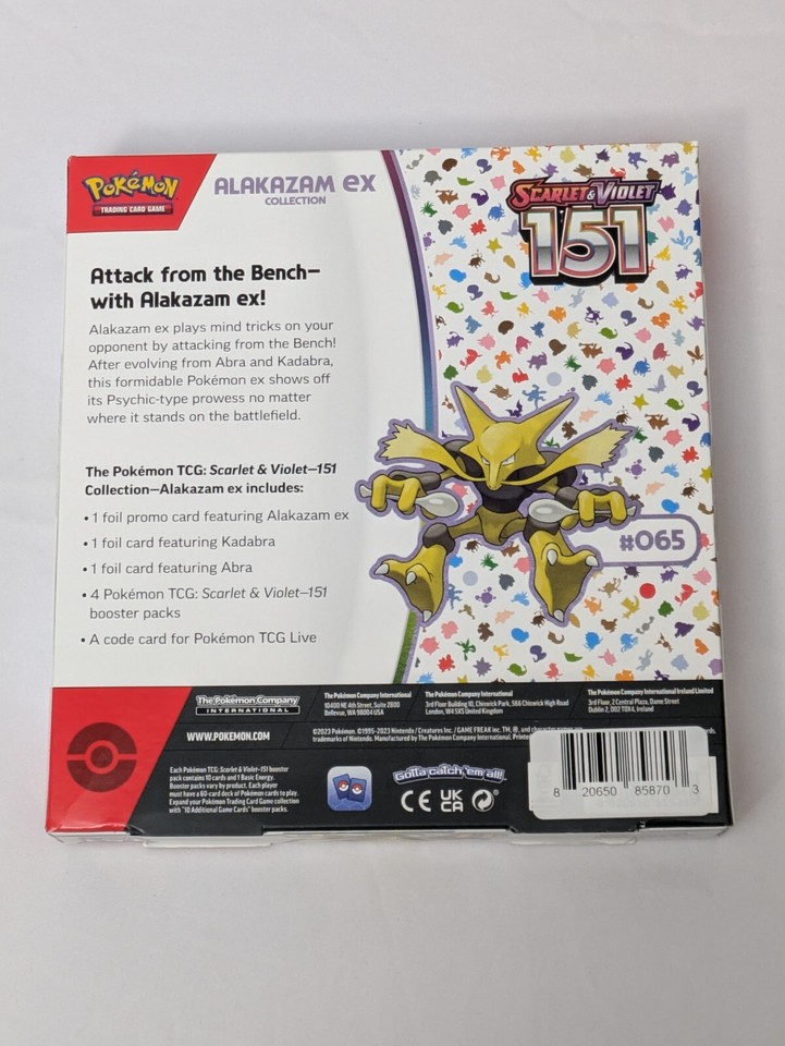 Pokémon TCG Scarlet & Violet 151 Alakazam EX Collection Box | eBay