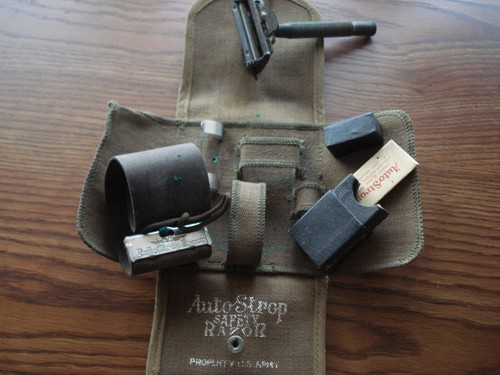 ORIGINAL WW-1 U.S. MILITARY AUTO-STROP SHAVING KIT, A-14 | eBay