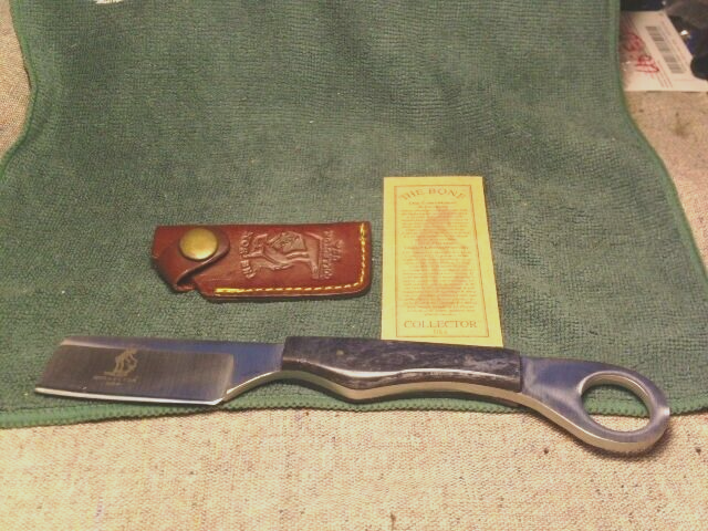 Fixed Blade Straight Razor 8" Full Tang w/Black Handle Leather Sheath ...