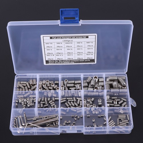 300Pcs Hex Grub Screw Kit Combination Boxed 304 Stainless Steel 2BD ...