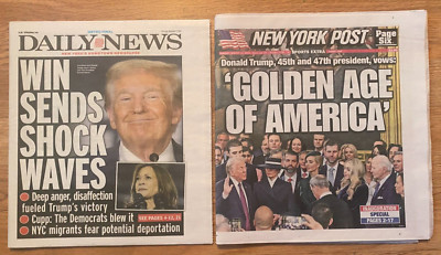 Trump NY Tabloid Pair Post Inauguration Jan 21 + Daily News Nov 7 FREE ...