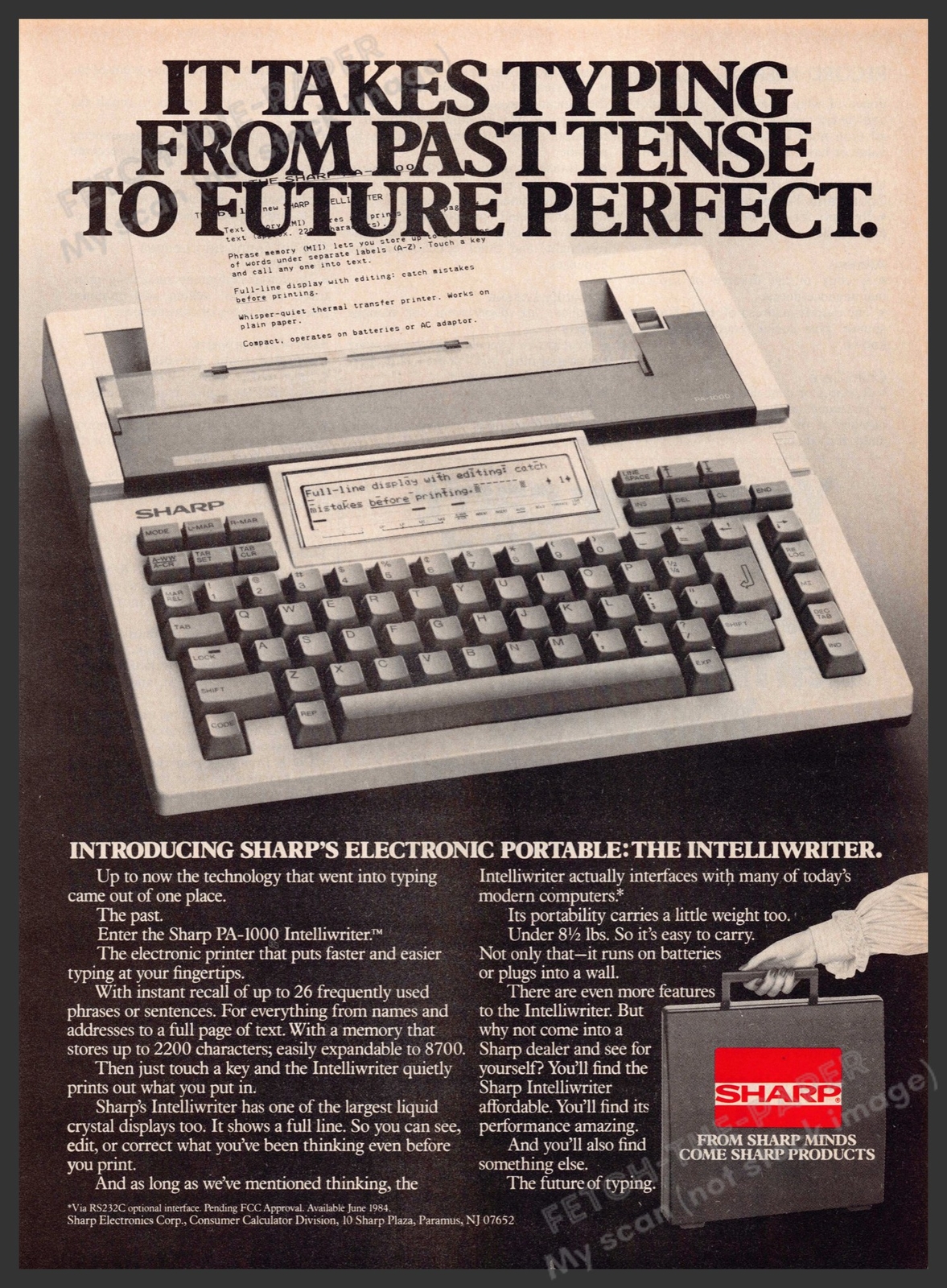 Sharp Intelliwriter Typewriter 1980s Print Advertisement 1984 | eBay