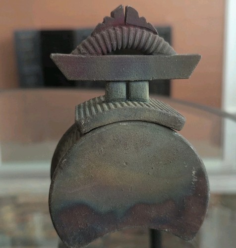 Vintage Ed & Julie Risak Raku Pottery Trinket Box Abstract Art ...