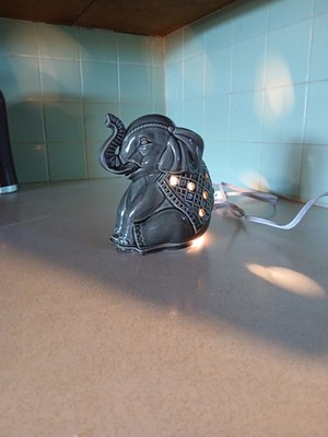 Ceramic Gray Elephant Wax Warmer Decor Scented Wax | eBay