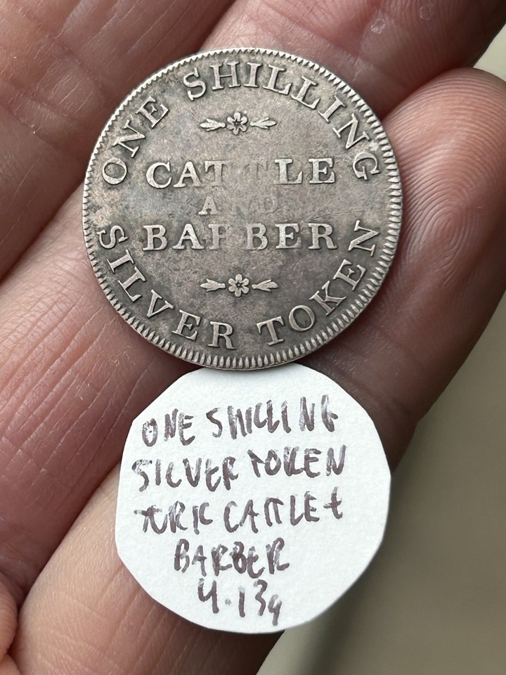 1811 York Cattle and Barber Silver Shilling Token Coin | eBay UK