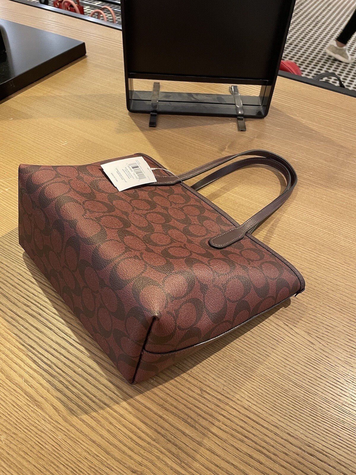 COACH Mini City Tote In Signature Canvas & Leather Oxblood Multi CN733 ...