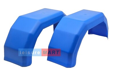 A Pair of 8 Inch Blue Plastic Trailer Mudguards Suitable for 8" Rims ...
