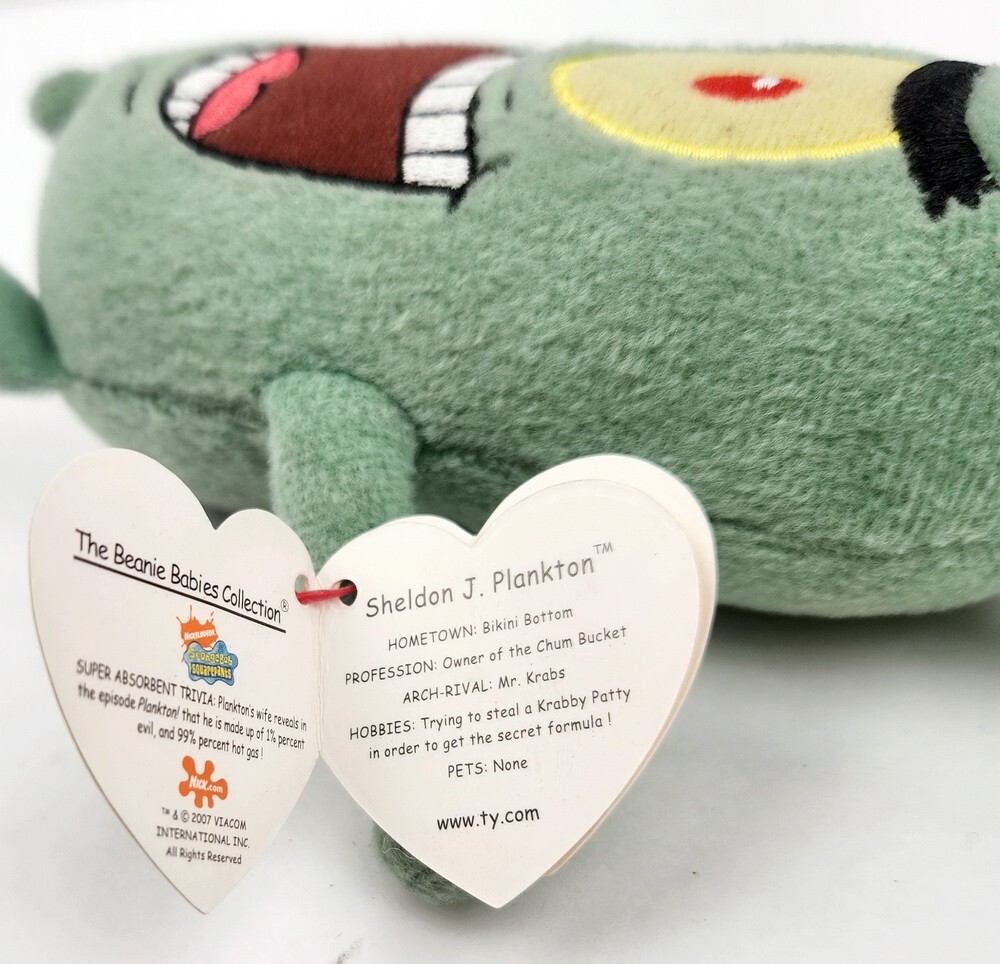 2012 Ty Beanie Baby Sheldon J. Plankton Spongebob Squarepants for sale ...