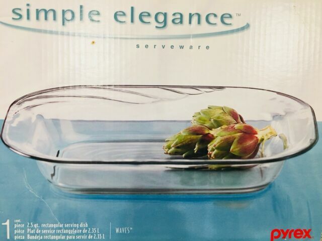 PYREX Simple Elegance Serveware Waves 2.5 Quart Rectangular Serving ...