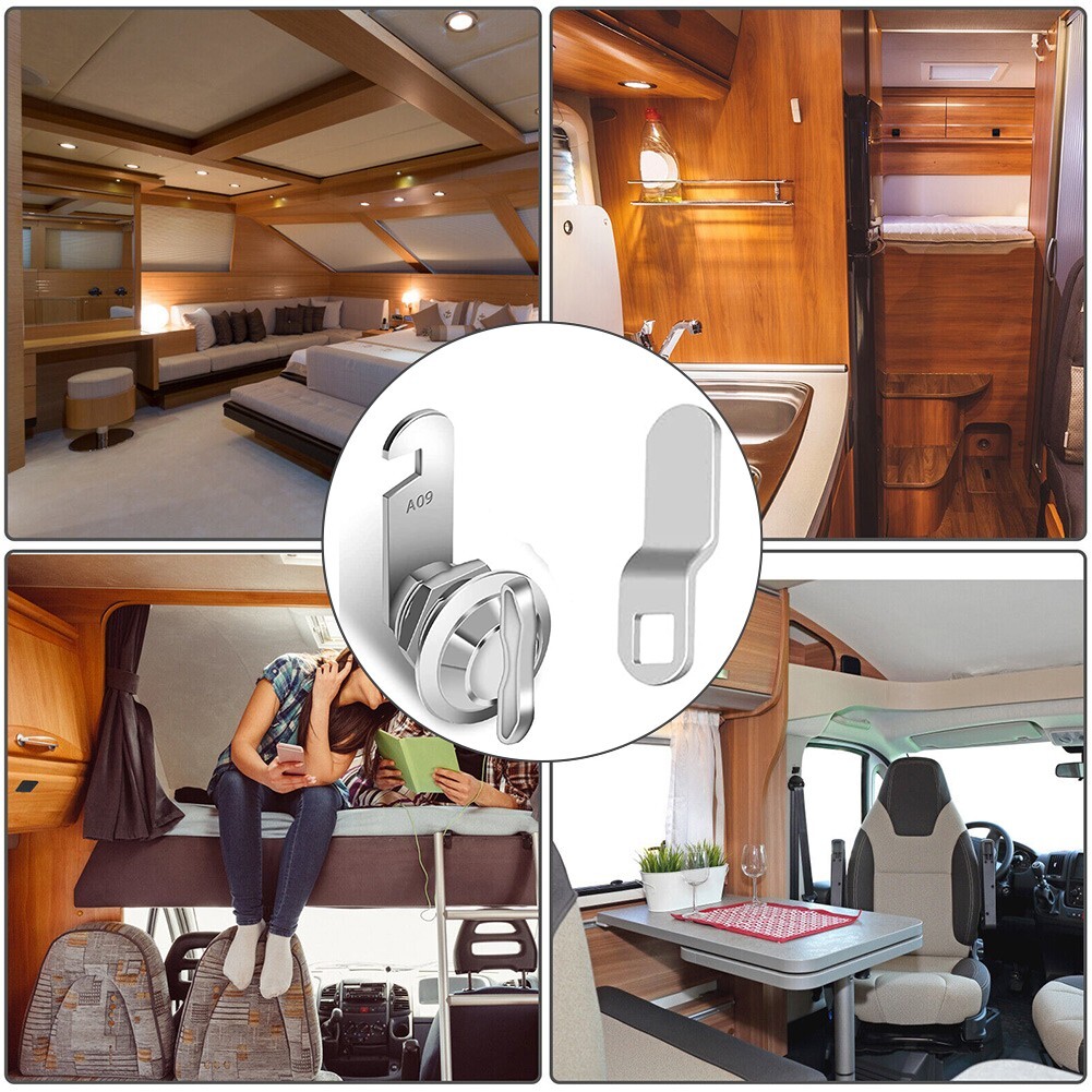 Camper Trailer MotorHome 5/8 Inch Thumb Turn Cabinet Lock Chrome Plated ...