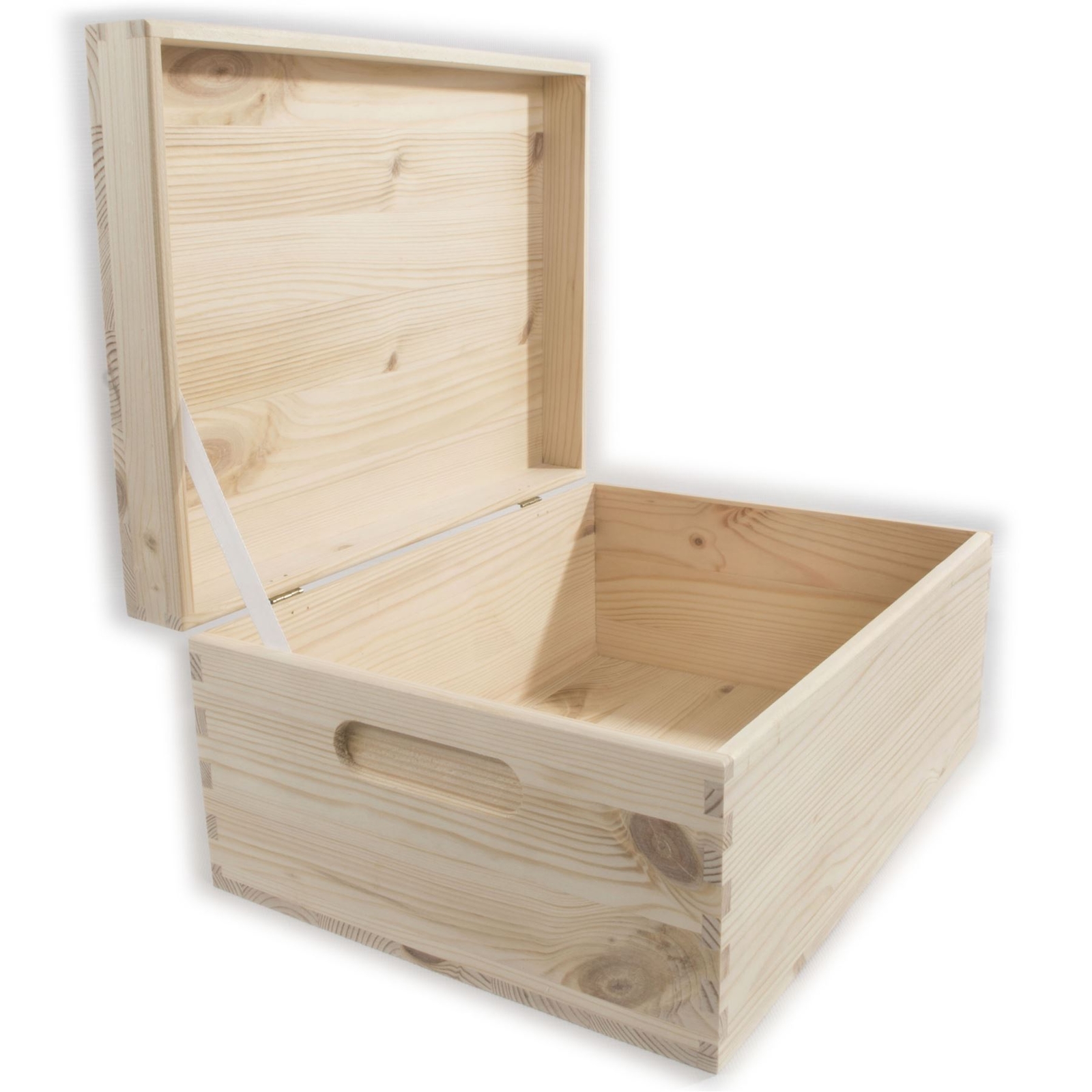 Large Rectangular Wooden Storage Box With Lid And Handles To Decorate ...