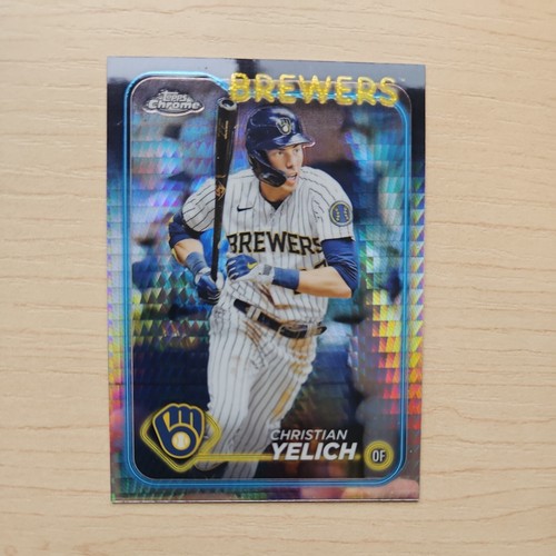 2024 Topps Chrome Prism Refractor #253 Christian Yelich Milwaukee ...