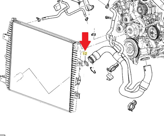 Lower Radiator Hose O-Ring 2011-2016 6.6L LML Duramax Diesel Sierra ...