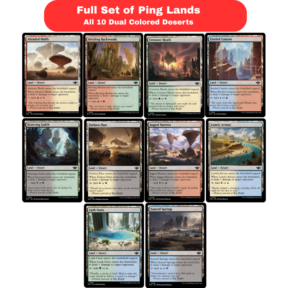 Ping Lands MTG Dual Lands Full Set All 10 Deserts Magic Commander EDH ...