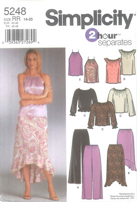 Misses' 2 Hour Top Pants Skirt Pattern Size 14 16 18 20 Simplicity 5248 ...