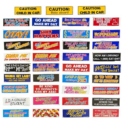 vintage 1980s novelty bumper stickers (NOT A LOT, ALL STICKERS SOLD ...