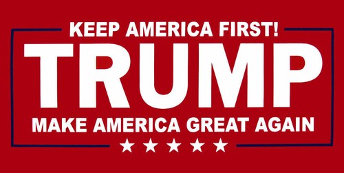 Keep America First! Trump Make America Great Again Red Decal Bumper ...