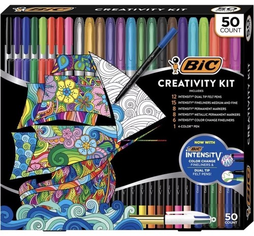 BIC - Ultimate Creativity Kit 50 Markers Felt Tip Pens Set Dual Tip ...